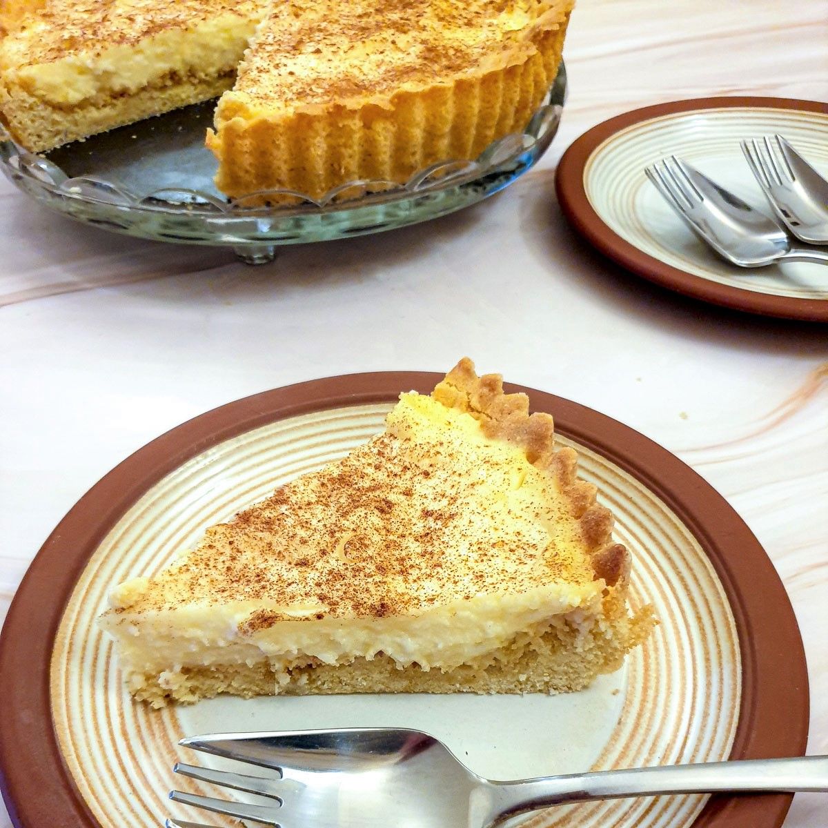 Milk Tart - a traditional South African custard tart - Foodle Club