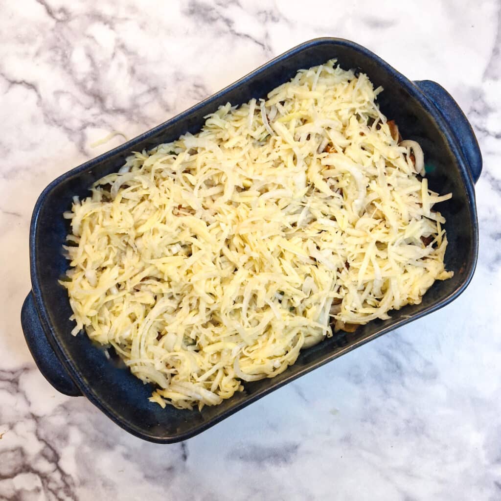 Beef keema with rosti topping