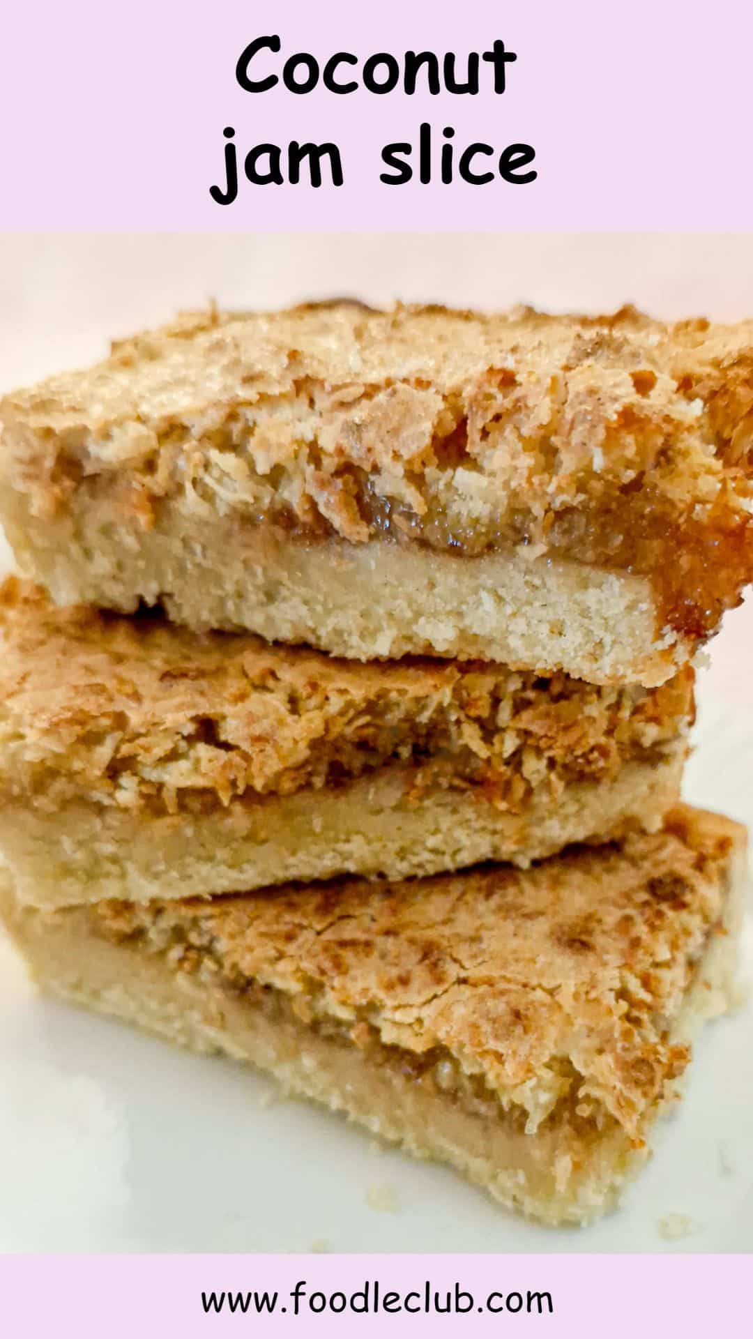 Coconut jam slice - Foodle Club