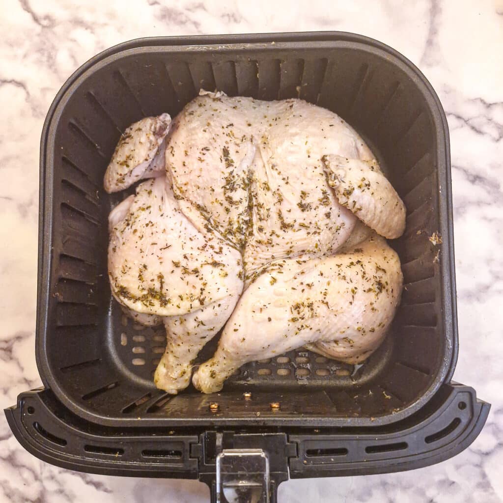 Air fryer lemon and herb chicken flattie - Foodle Club
